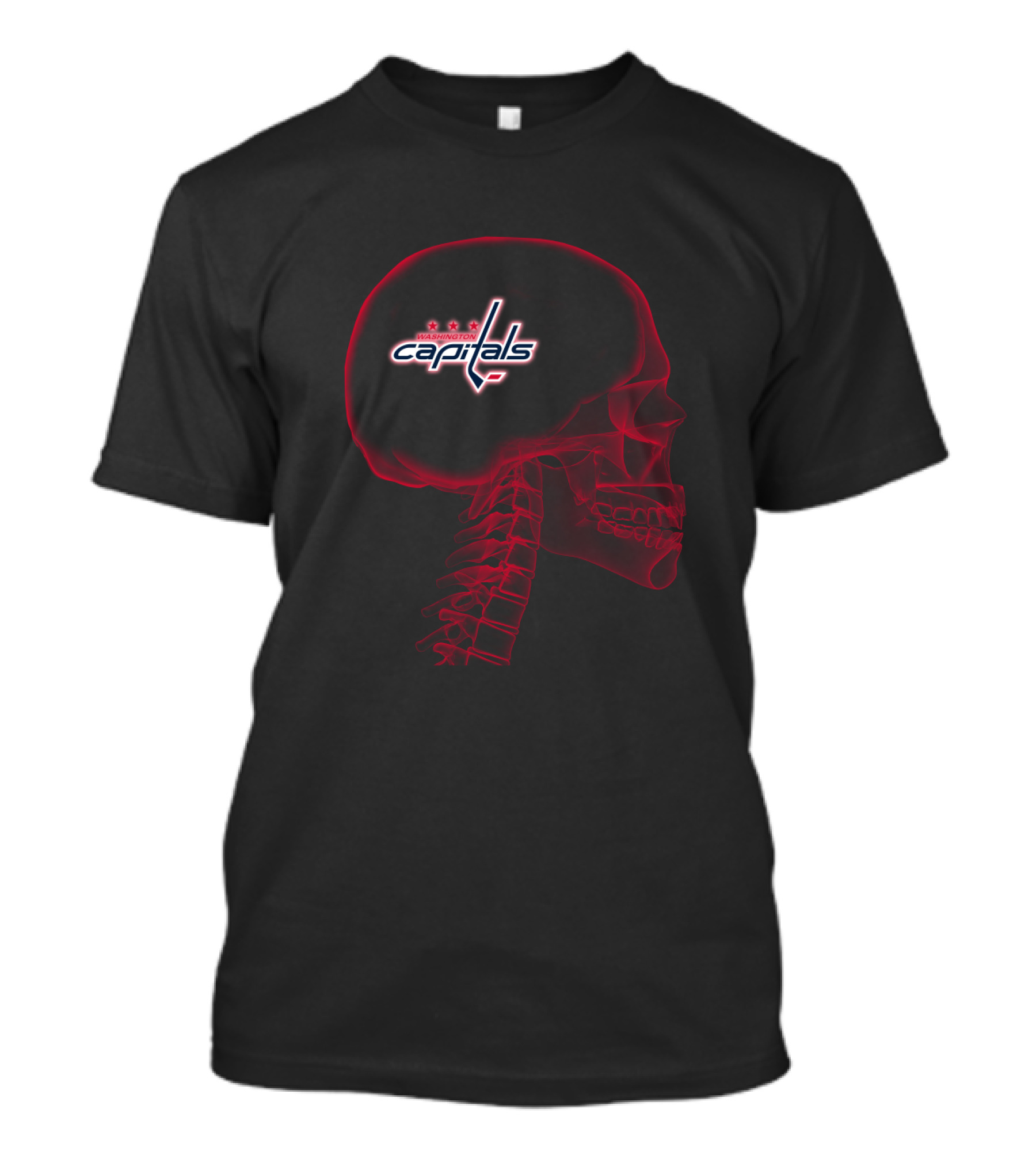 Washington Capitals Logo Inside Skull X-Ray Effect T-Shirt