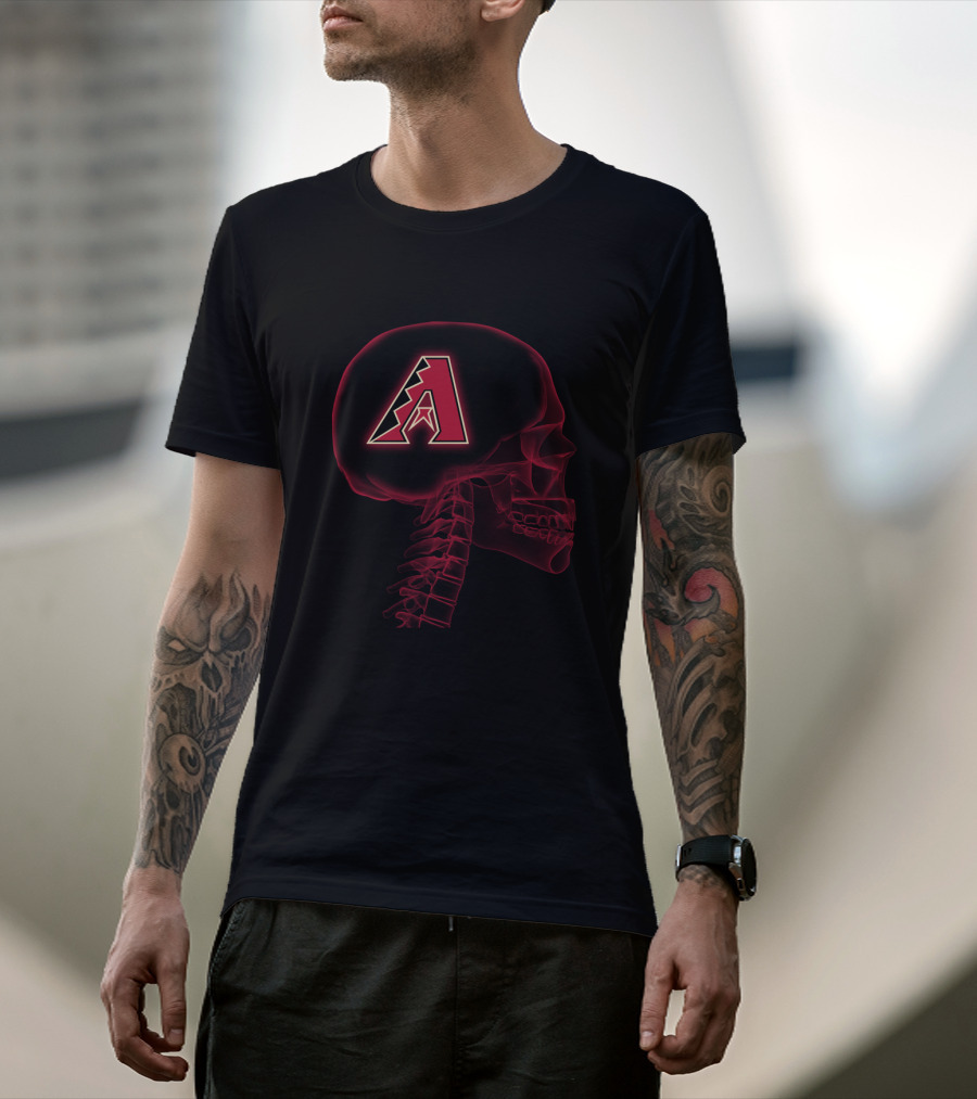 Arizona Diamondbacks Logo In Skull Brain T-Shirt