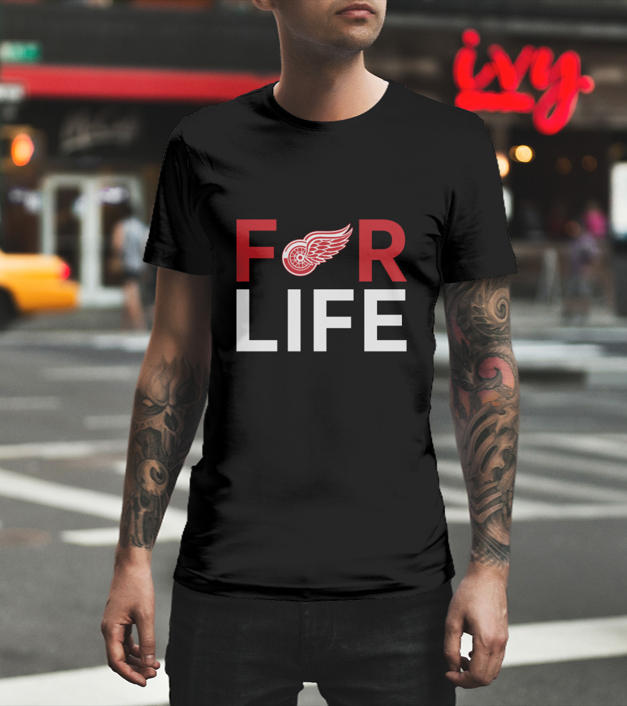 For Life Detroit Red Wings Fans Retro Logo Tribute T-Shirt