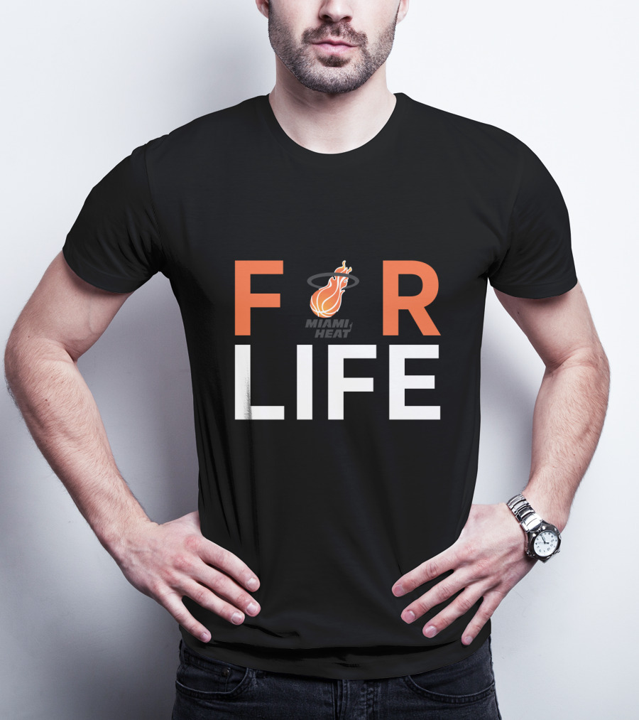 For Life Miami Heat Basketball Fans Flame T-Shirt