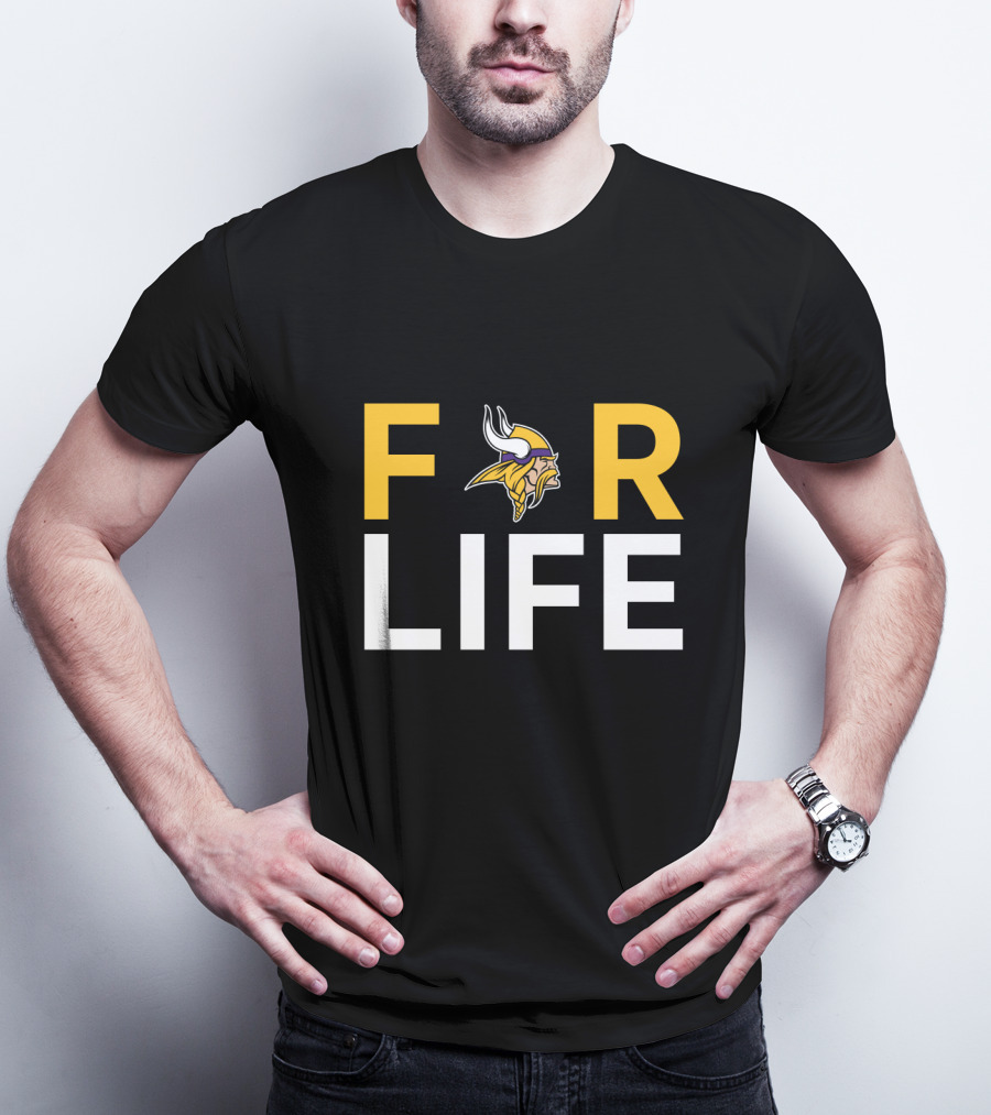 For Life Minnesota Vikings Fans With Iconic Helmet T-Shirt