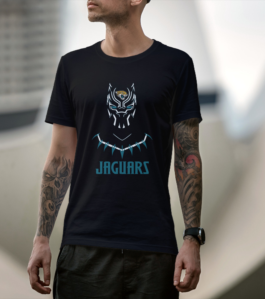 Jaguars Black Panther Fan Logo Fusion T-Shirt