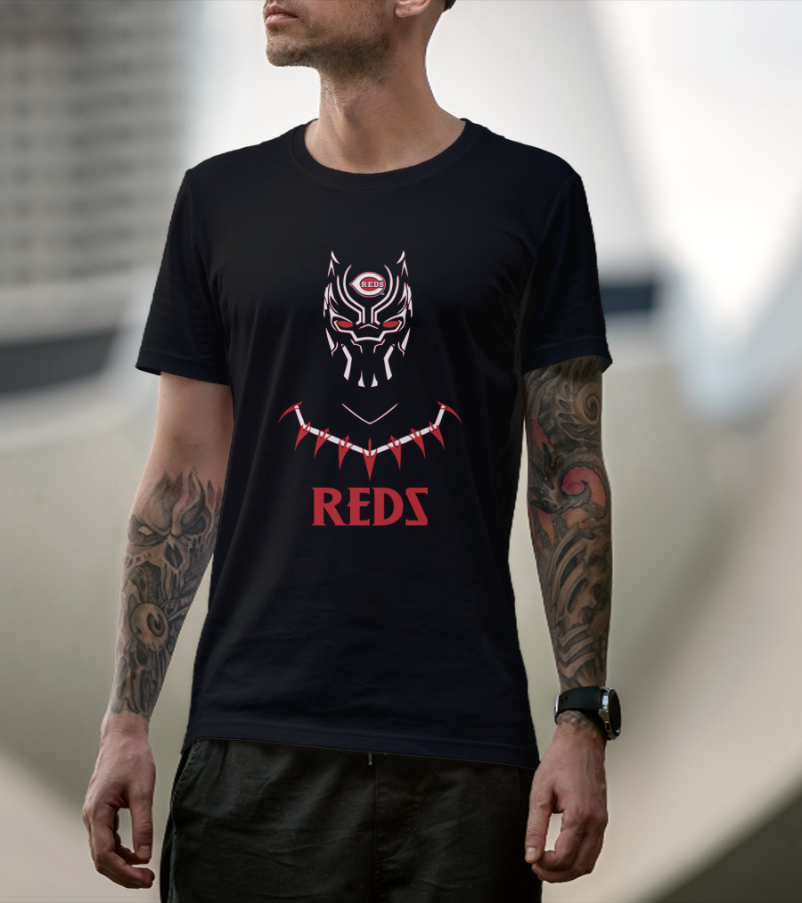 REDS Black Panther Cincinnati Fans Iconic Fusion T-Shirt