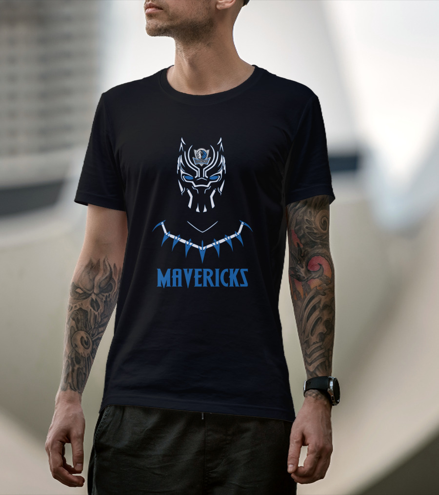 Black Panther Mavericks Logo Fusion T-Shirt
