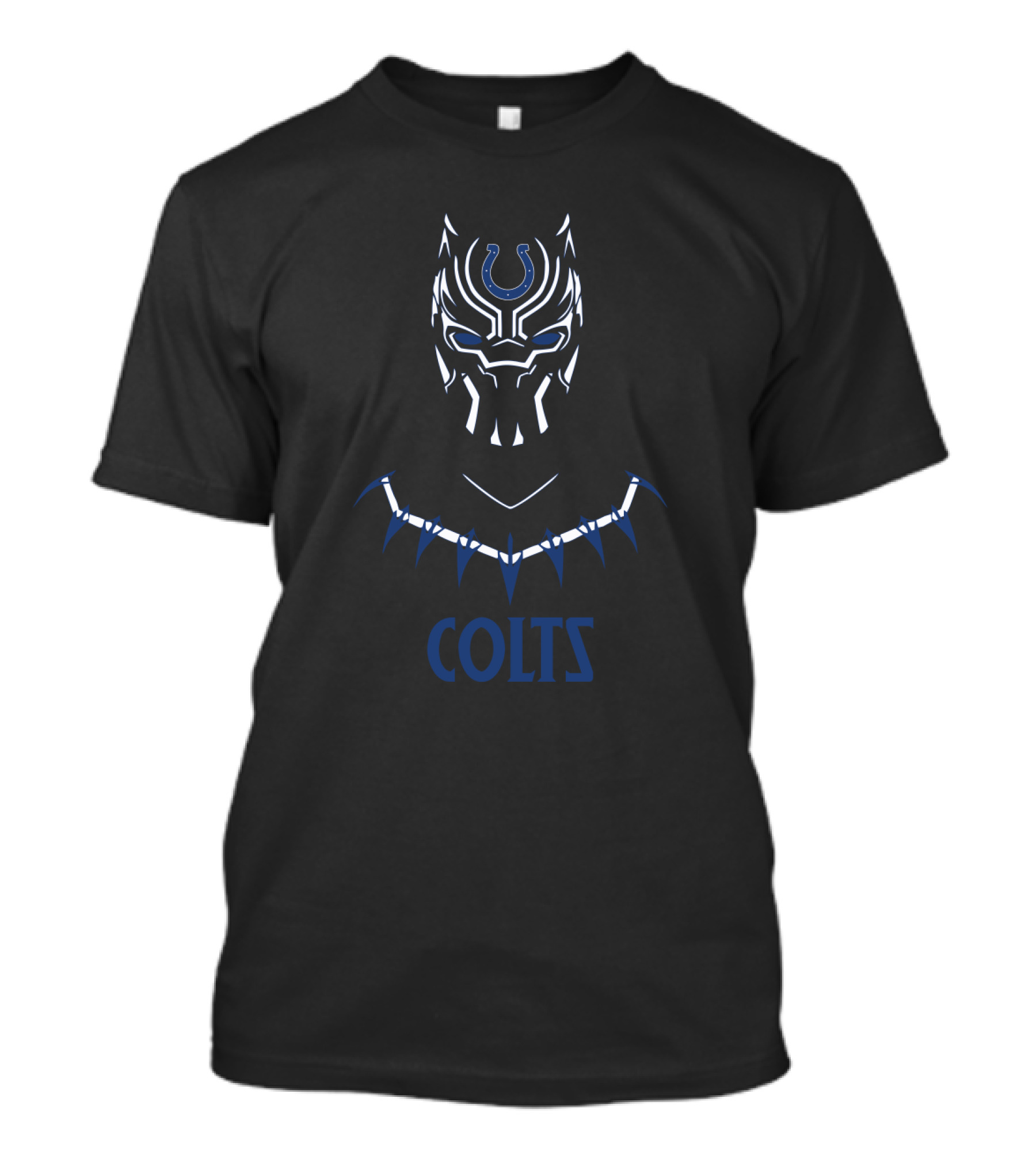 Black Panther Colts Fans Mask Fusion T-Shirt