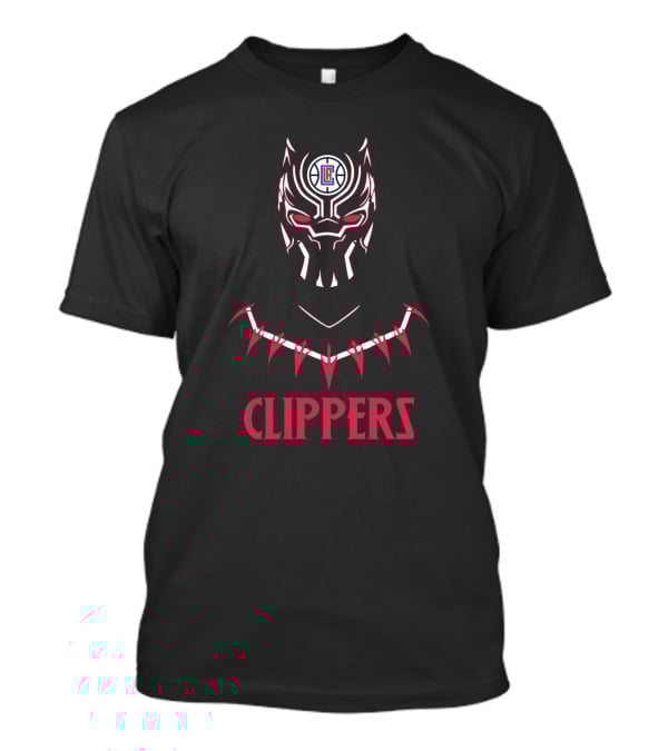 Clippers Black Panther Mask With La Clippers T-Shirt