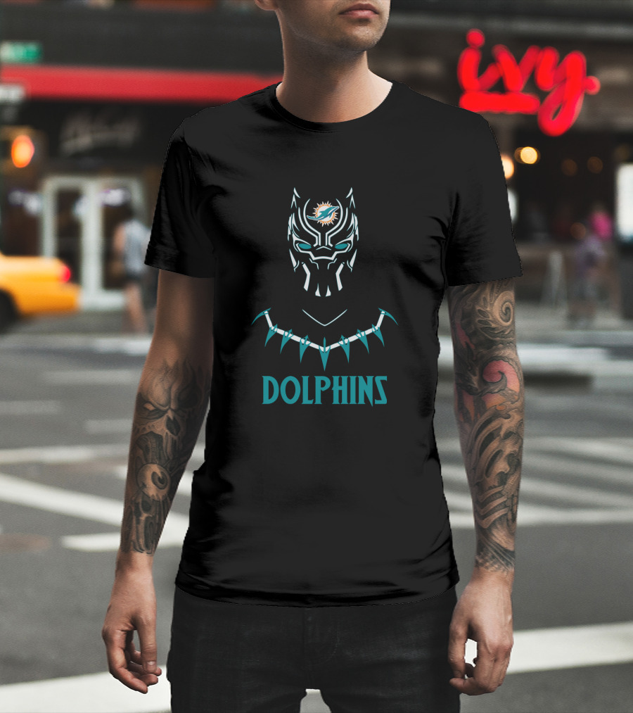 Black Panther Miami Dolphins Fans T-Shirt