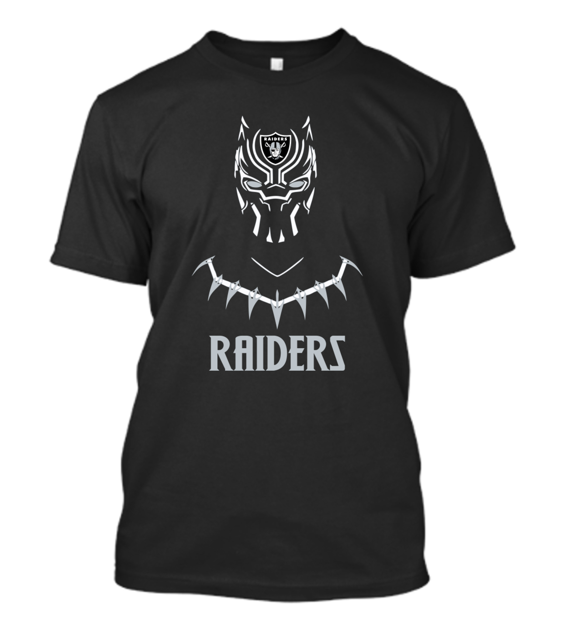 Black Panther Raiders Logo Fusion For Oakland Fans T-Shirt