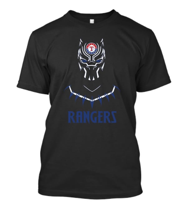 Texas Rangers And Black Panther Fan T-Shirt