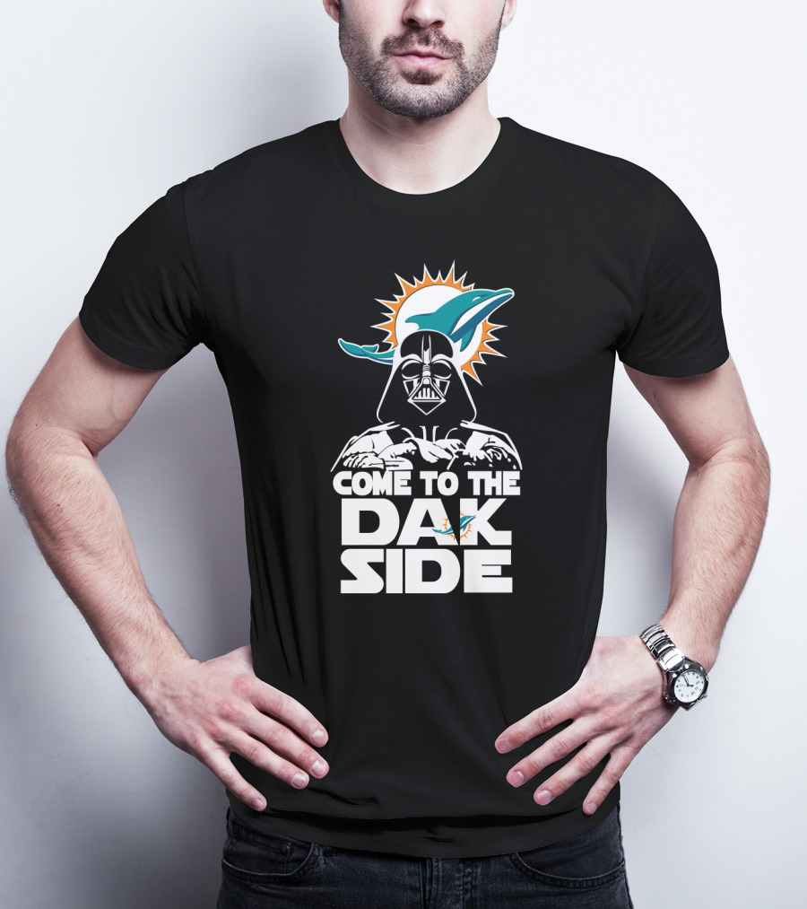 Come To The Dak Side Darth Vader Miami Dolphins Fans T-Shirt