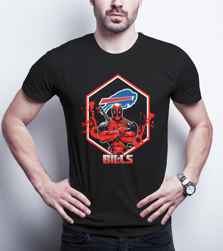 Deadpool Buffalo Bills Fans Crossover T-Shirt