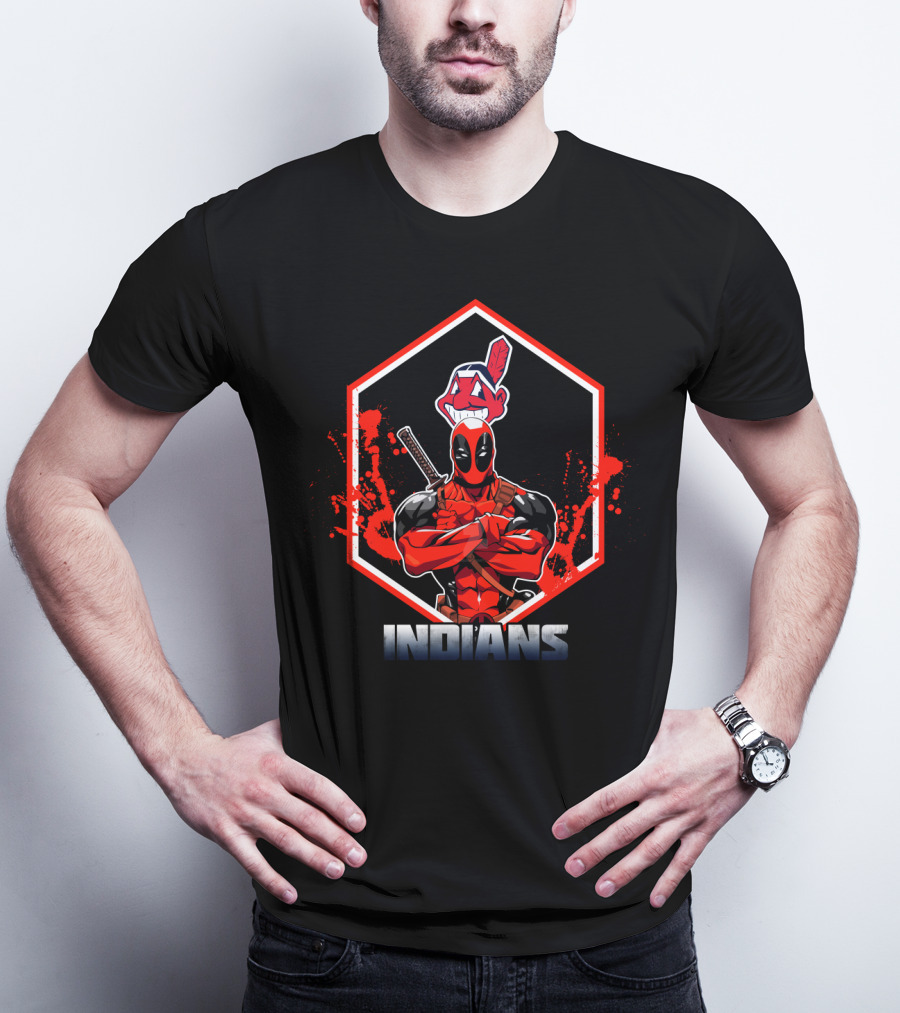 Deadpool Indians Fans Baseball Themed T-Shirt