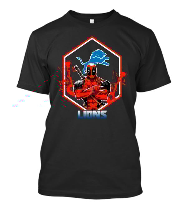 Deadpool Lions Football Crossover Fans T-Shirt