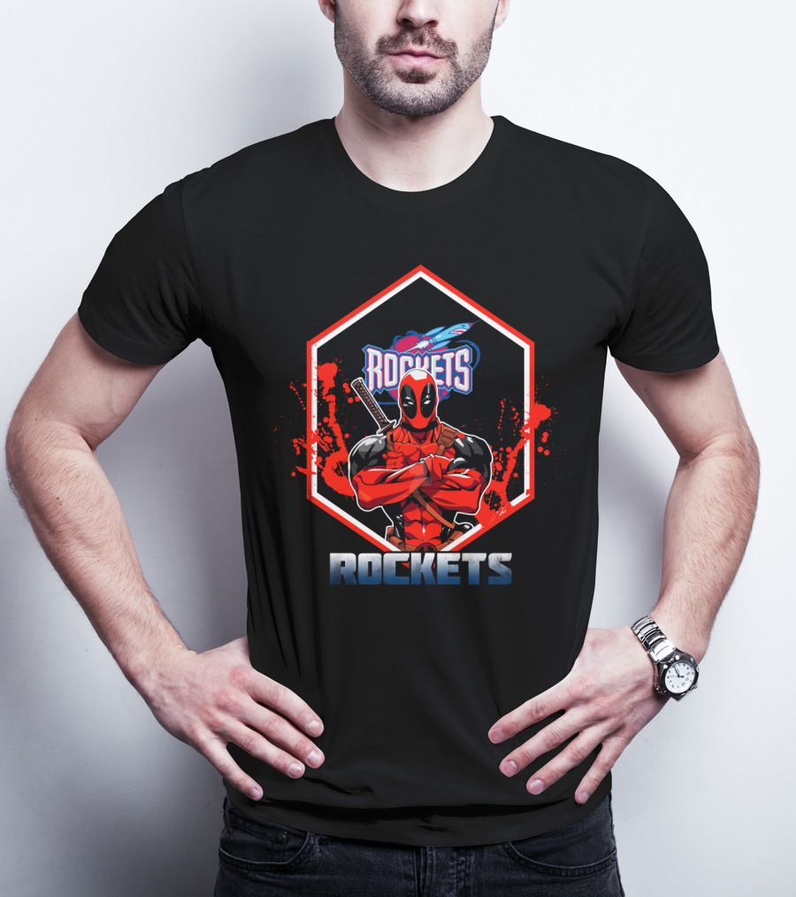 Deadpool Houston Rockets Marvel Crossover T-Shirt