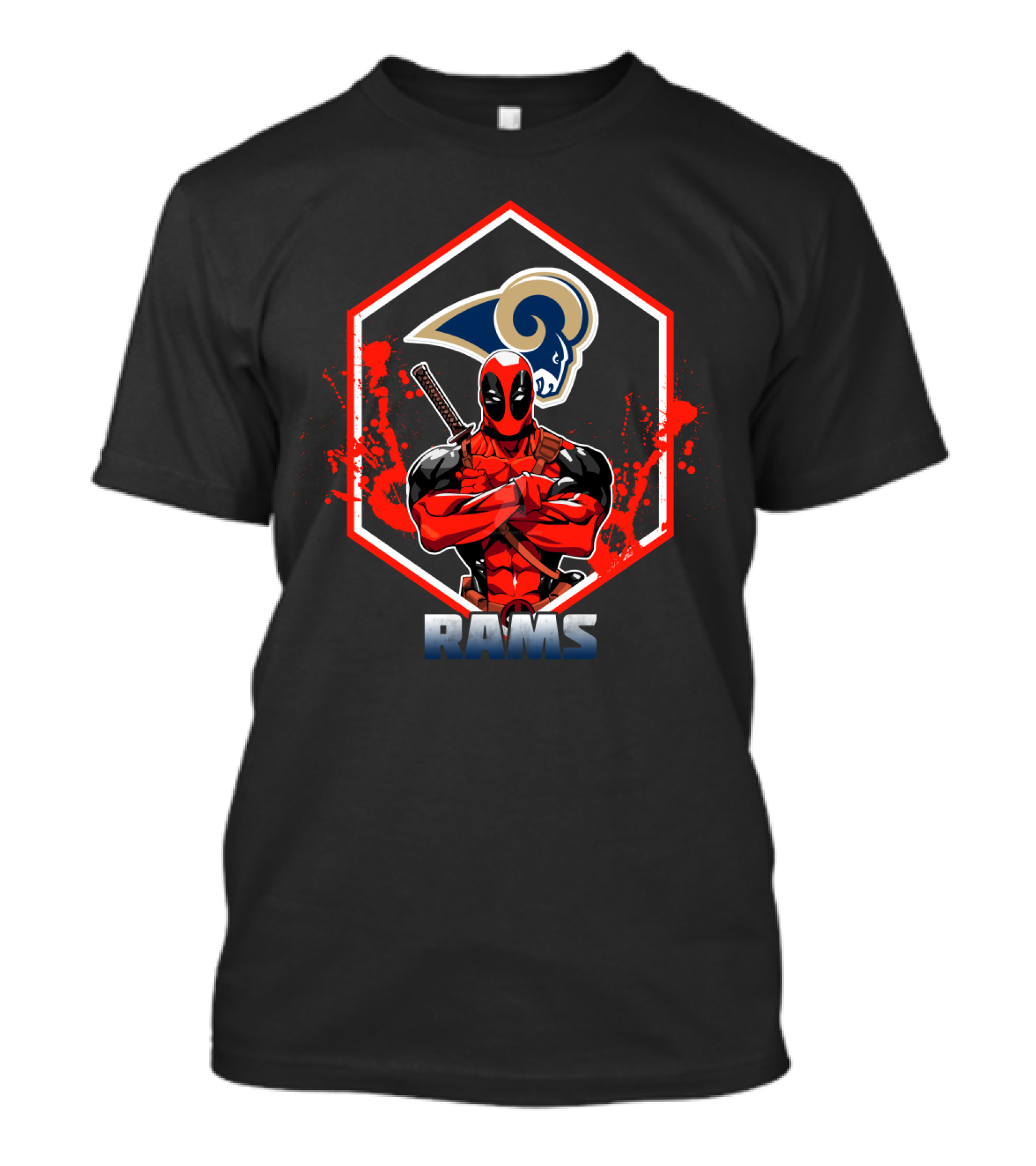 Deadpool Rams Fans Los Angeles Collaboration T-Shirt