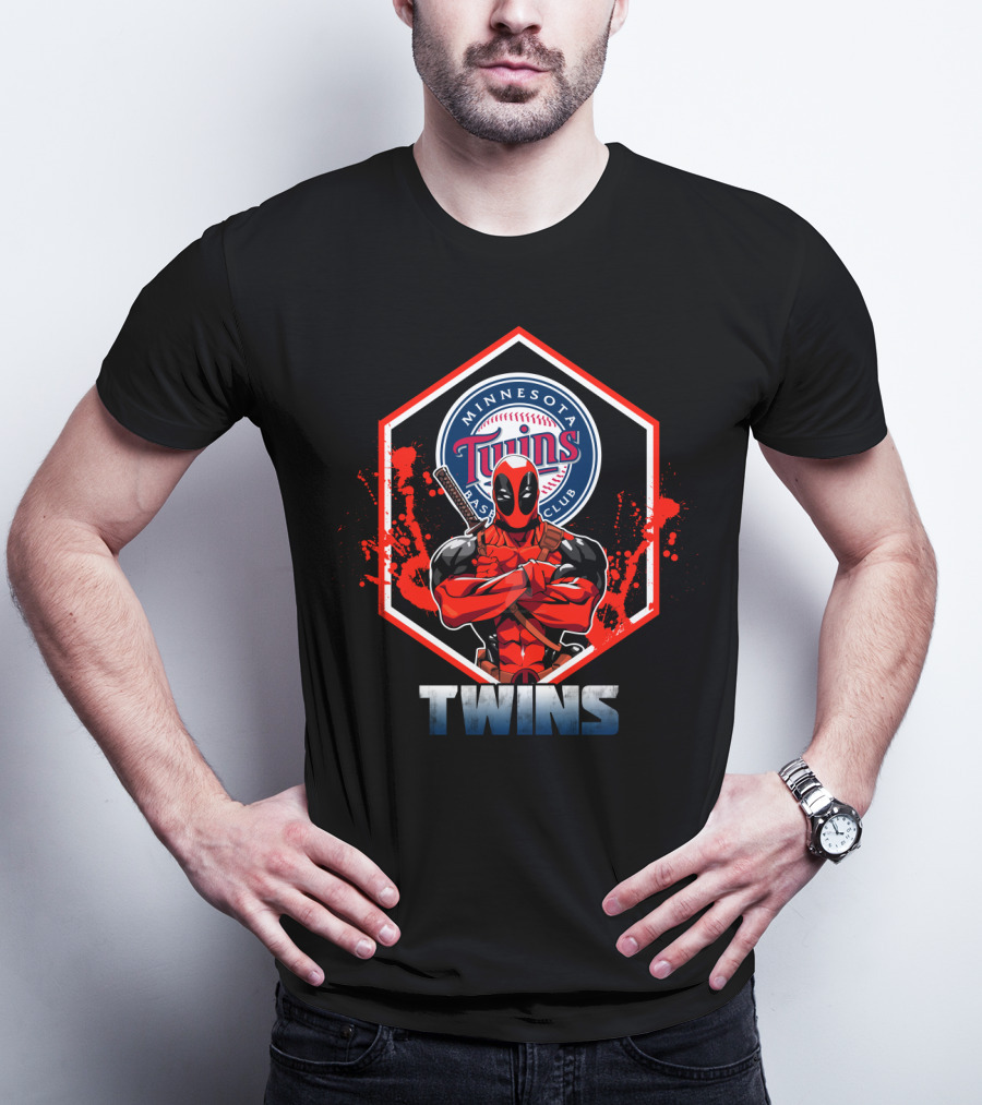 Minnesota Twins Baseball Club Deadpool Crossover Twins T-Shirt