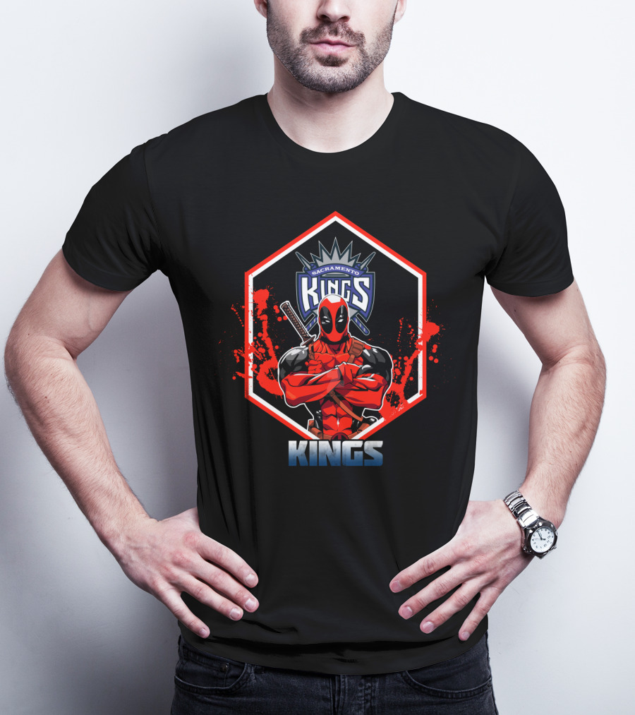 Deadpool Sacramento Kings Crossover T-Shirt