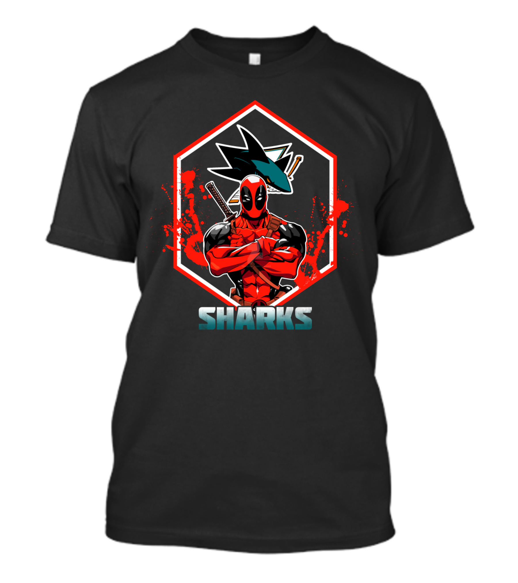 Deadpool San Jose Sharks Crossover Fans T-Shirt