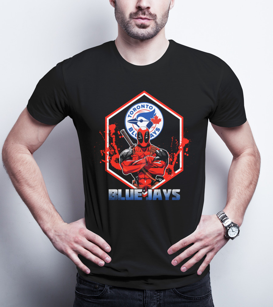 Deadpool Toronto Blue Jays Fans Crossover Marvel Baseball T-Shirt
