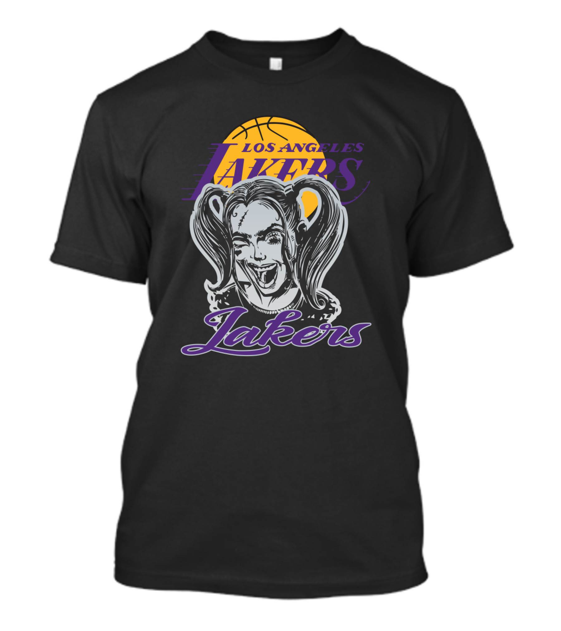 Los Angeles Lakers Harley Quinn Basketball Fusion T-Shirt