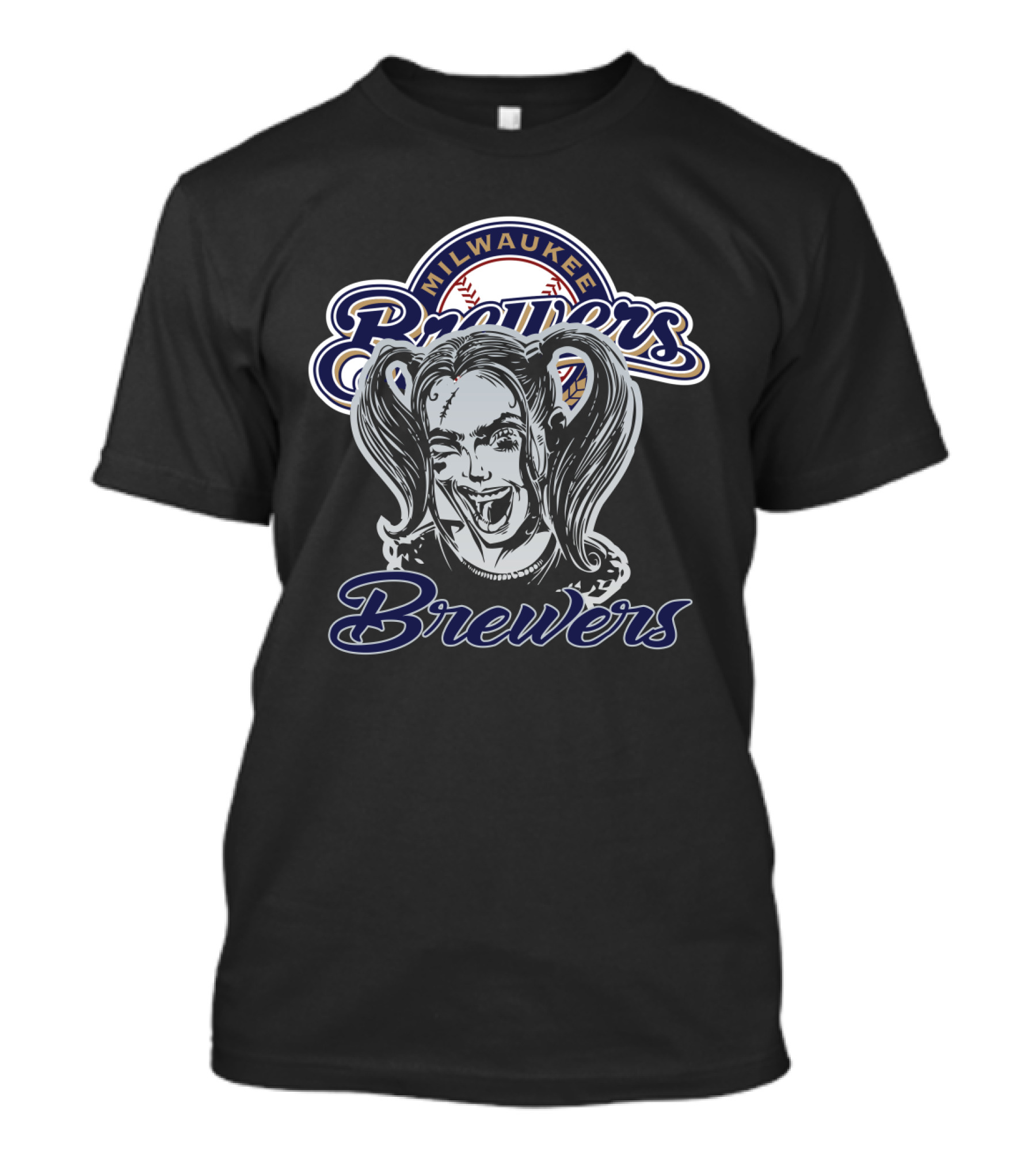 Milwaukee Brewers Harley Quinn Fans Collaboration T-Shirt