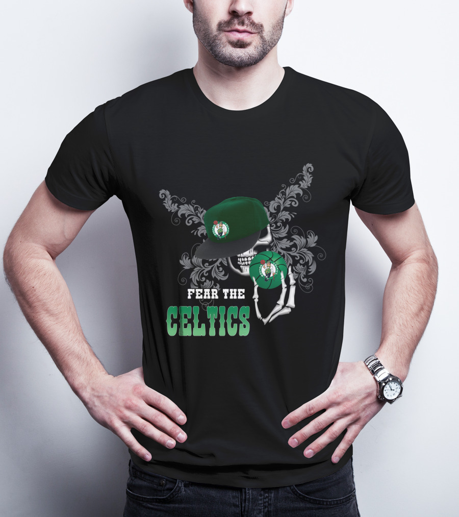 Fear The Celtics Skull And Hat T-Shirt