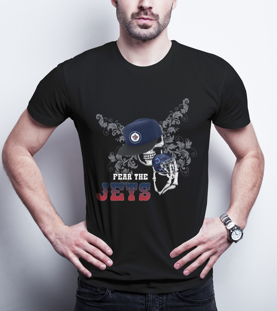Winnipeg Jets Fear The Skull And Hockey Helmet T-Shirt