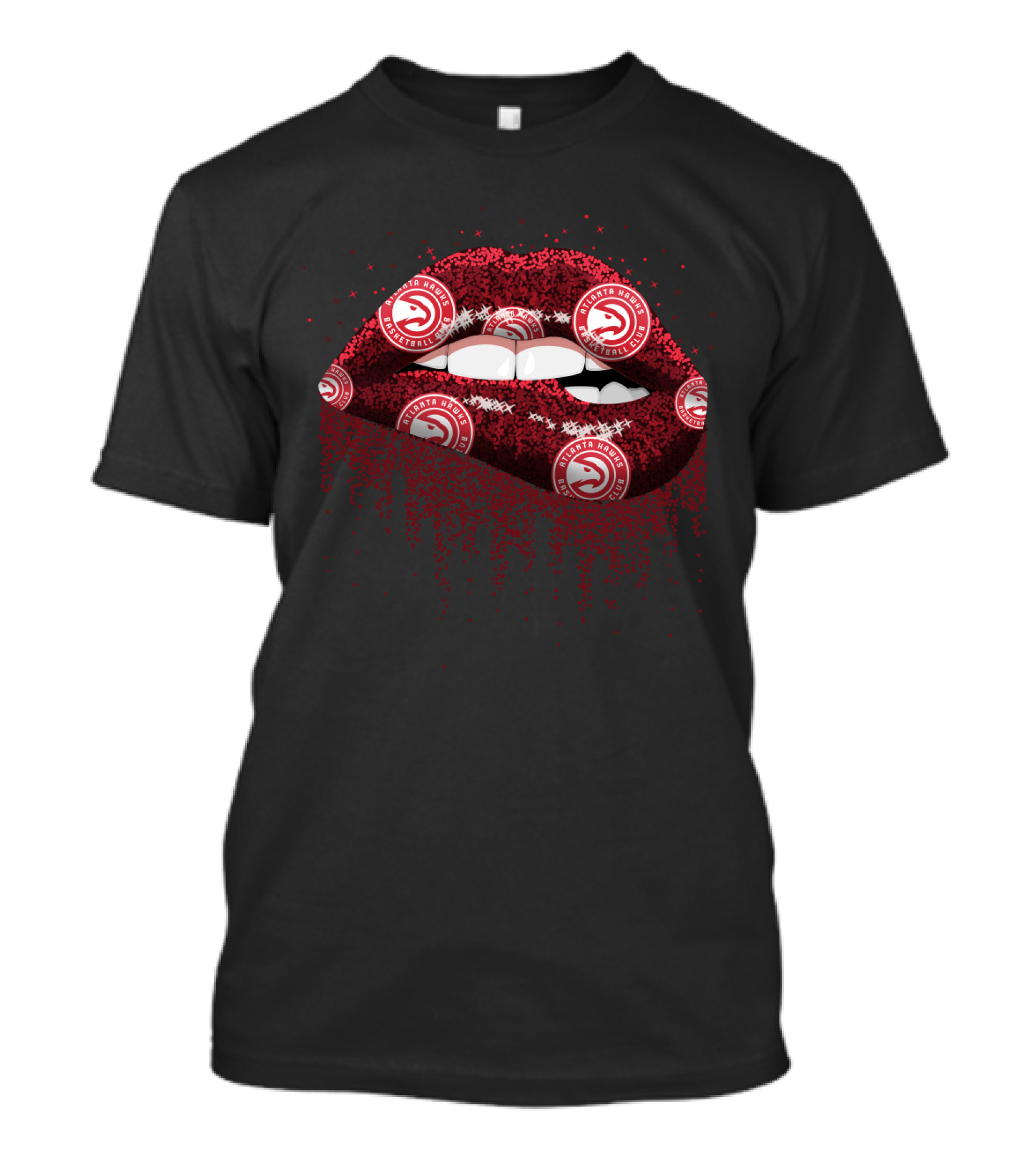 Atlanta Hawks Basketball Lips Fan Style T-Shirt