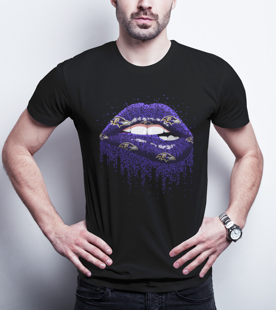 Baltimore Ravens Lips Fan Gear T-Shirt