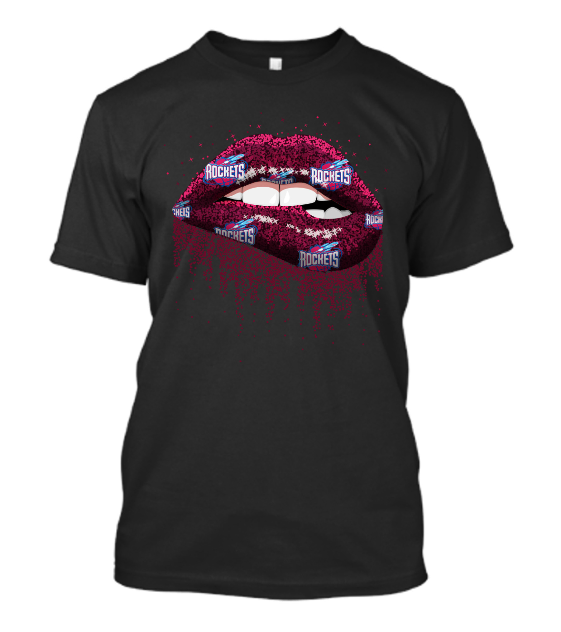 Glitter Lips Rockets Fandom Enthusiasts T-Shirt