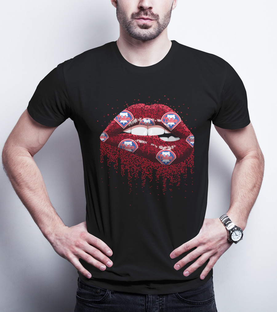Philadelphia Phillies Glitter Lips Fan T-Shirt