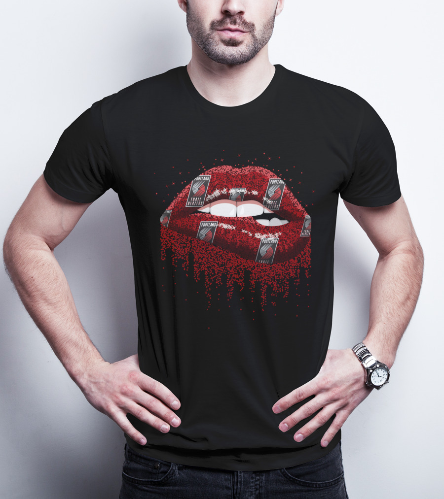 Portland Trail Blazers Red Lips Logo T-Shirt