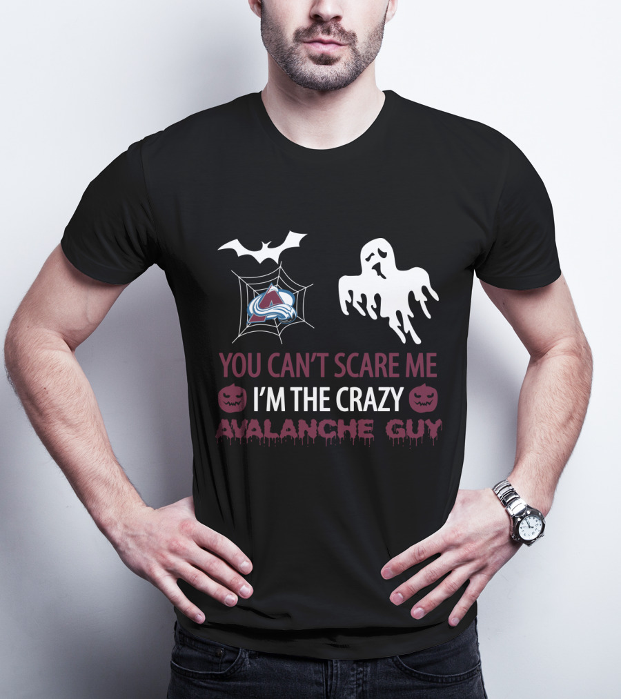 You Can't Scare Me I'm The Crazy Avalanche Guy Halloween Shirt With Ghost And Spider Web T-Shirt