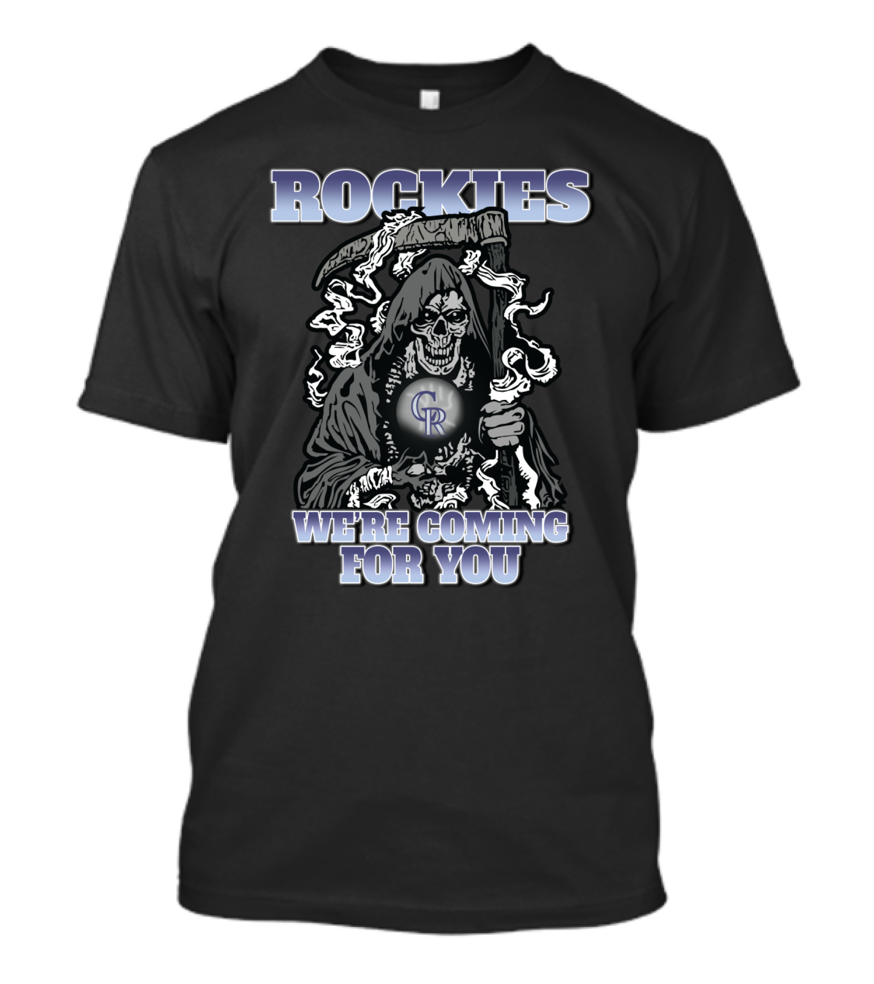Rockies Grim Reaper We're Coming For You Fan T-Shirt