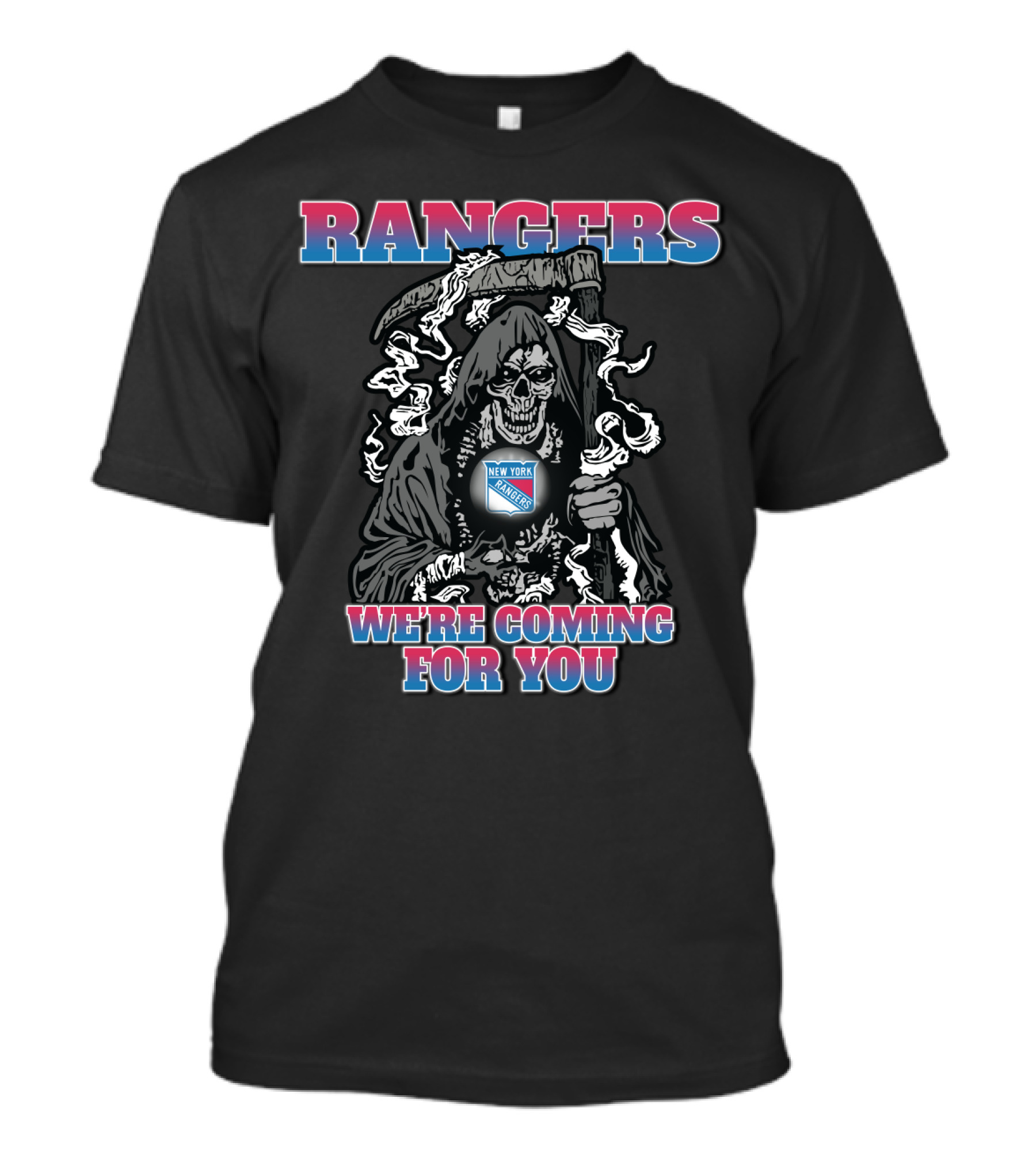 Rangers Grim Reaper We're Coming For You New York Rangers Fans Iconic T-Shirt