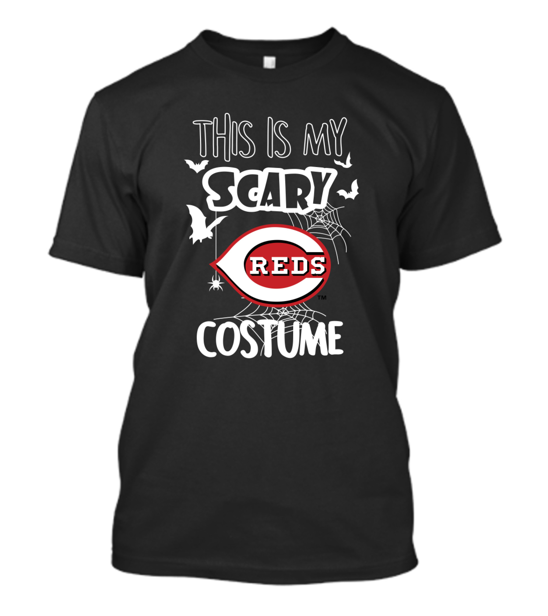 This Is My Scary Cincinnati Reds Costume Halloween-Themed Spiders Bats T-Shirt