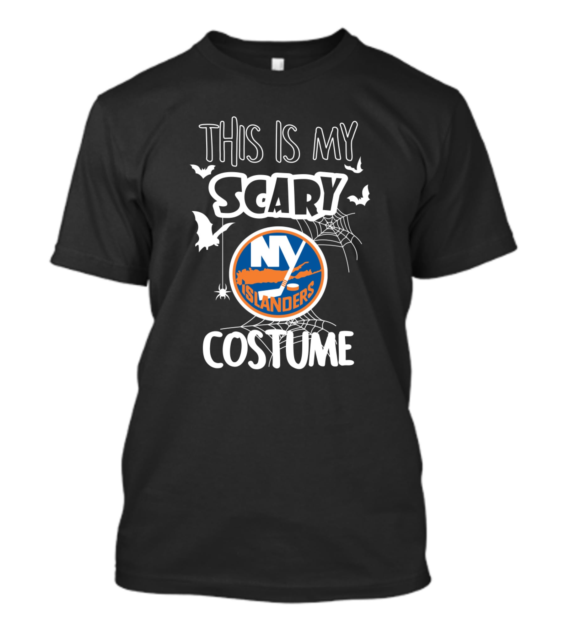 This Is My Scary NY Islanders Costume Featuring Bats And Webs T-Shirt