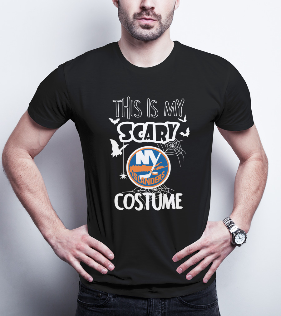 This Is My Scary NY Islanders Costume Featuring Bats And Webs T-Shirt