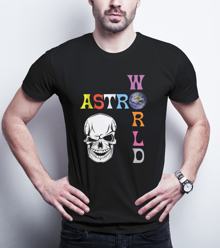 Astroworld Lettering Skull Earth Graphic Travis Scott T-Shirt