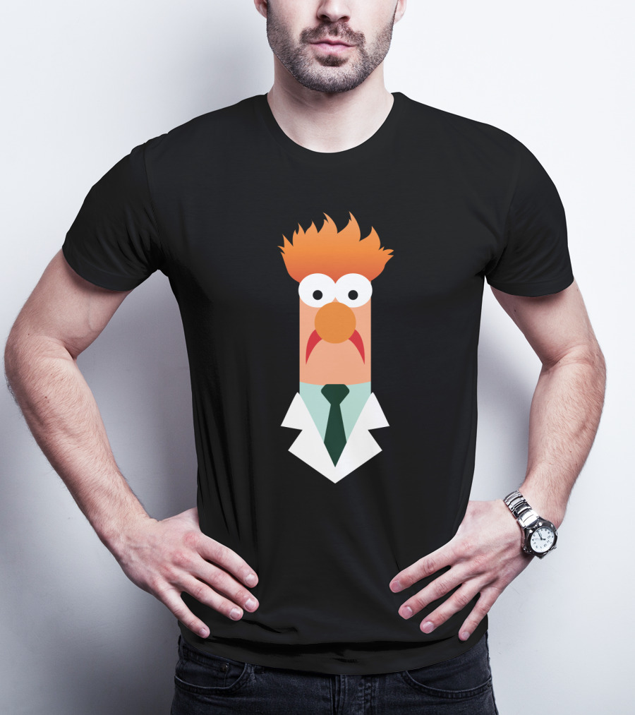 Beaker Character Muppets Scientist Iconic Lab Coat And Tie T-Shirt