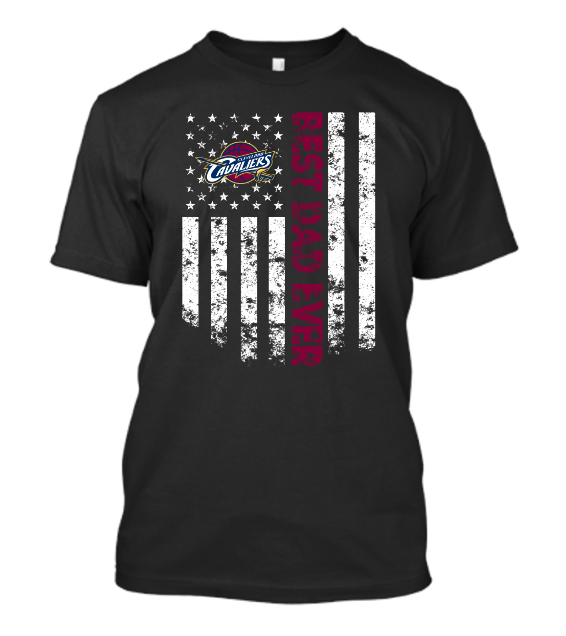 Cleveland Cavaliers Best Dad Ever American Flag Stars Stripes T-Shirt