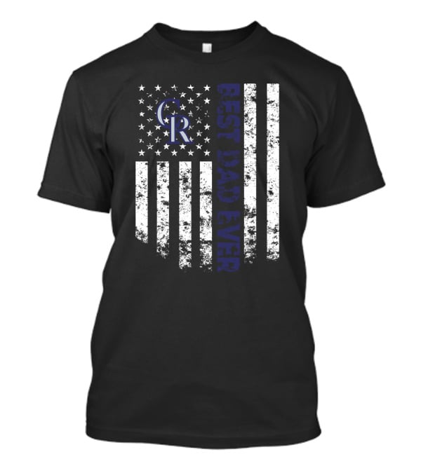 Colorado Rockies Best Dad Ever Flag T-Shirt