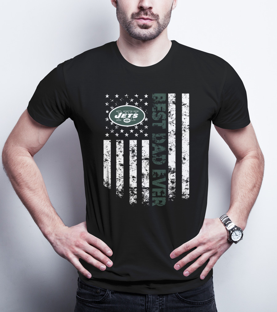 Best Dad Ever New York Jets Flag Theme T-Shirt