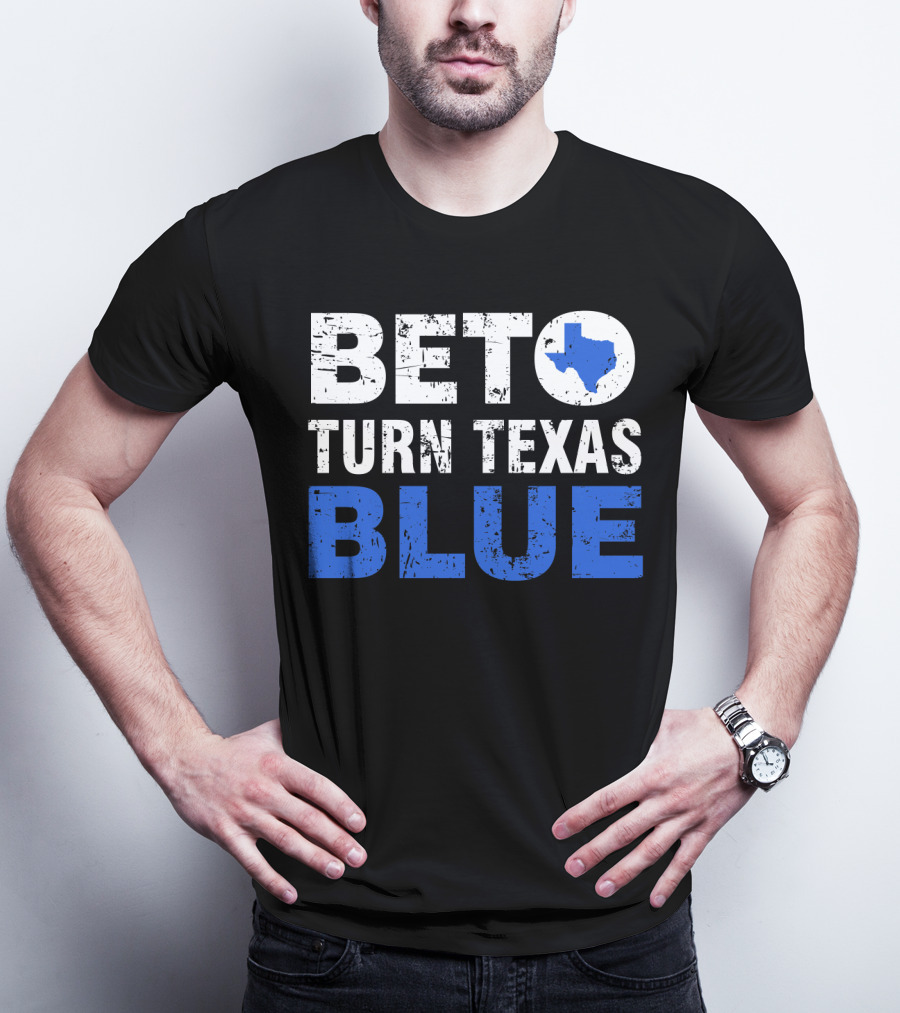 Beto O'Rourke Turn Texas Blue State Outline T-Shirt