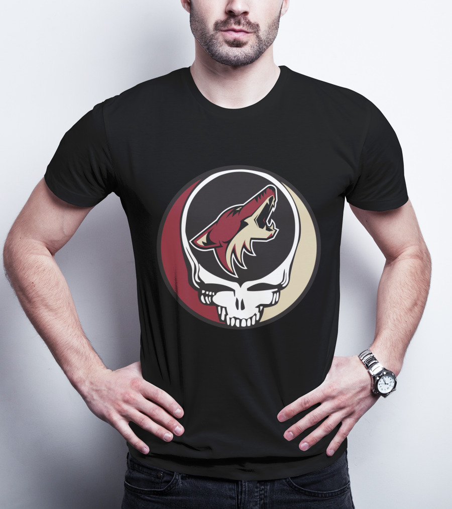 Grateful Dead Arizona Coyotes Logo Skull T-Shirt