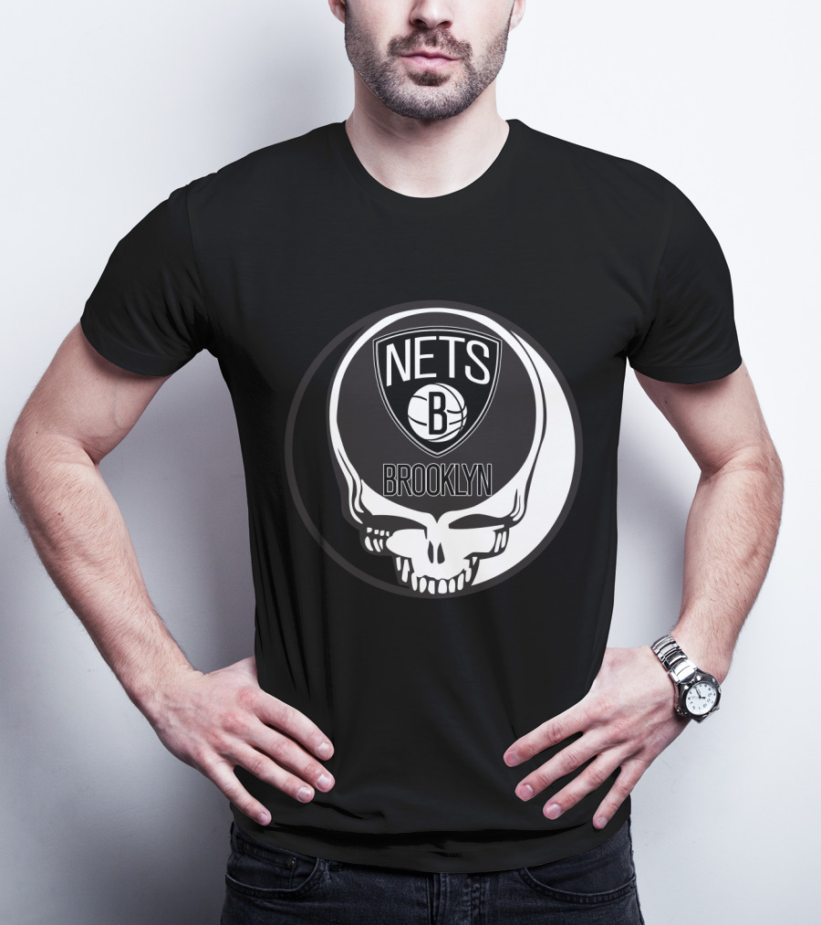 Brooklyn Nets Grateful Dead Skull T-Shirt