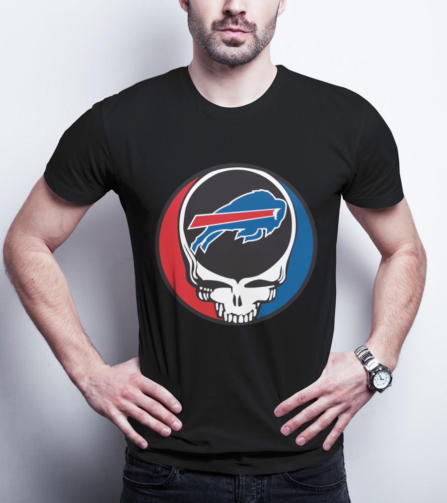 Buffalo Bills Grateful Dead Fan Skull Buffalo Logo Mark T-Shirt