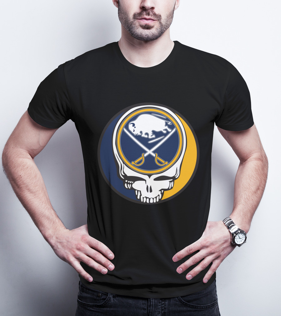 Buffalo Sabres Logo With Grateful Dead Skull Design For Fans T-Shirt