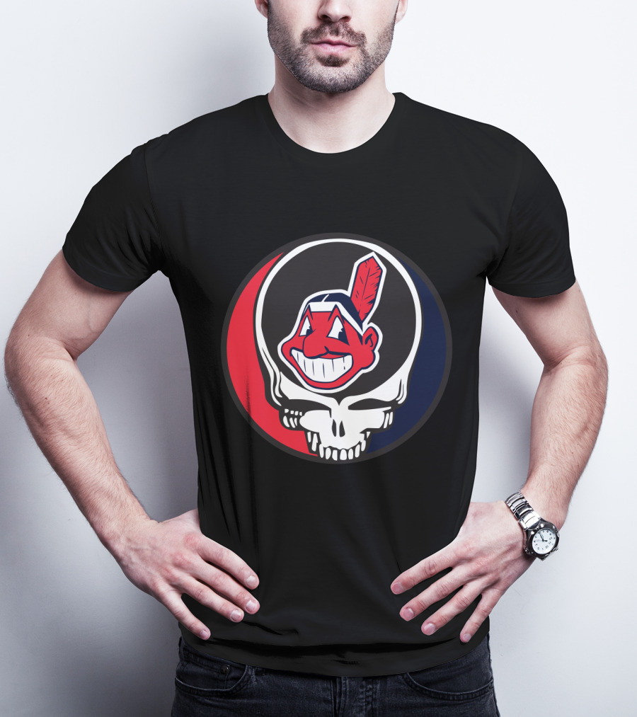 Grateful Dead Cleveland Indians Skull Logo Fusion T-Shirt