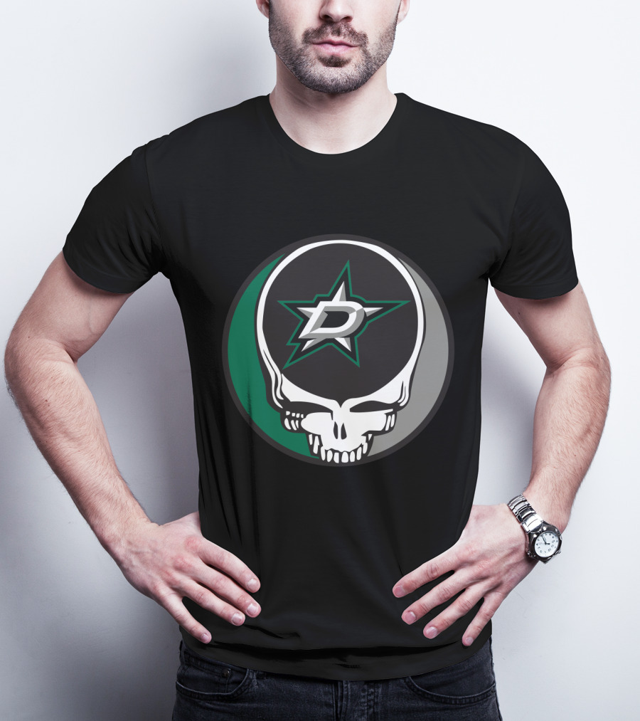 Dallas Stars Grateful Dead Skull Logo Fan T-Shirt